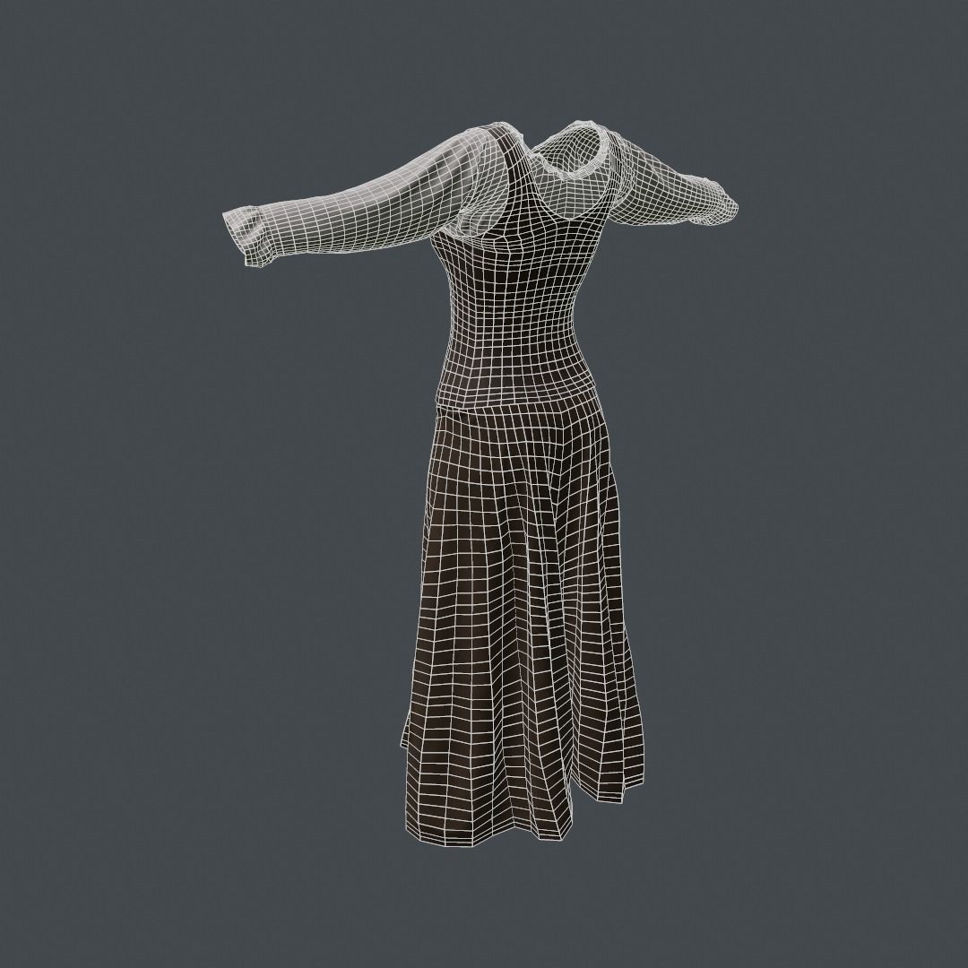 3D model Medieval Bodice Dress VR / AR / low-poly | CGTrader