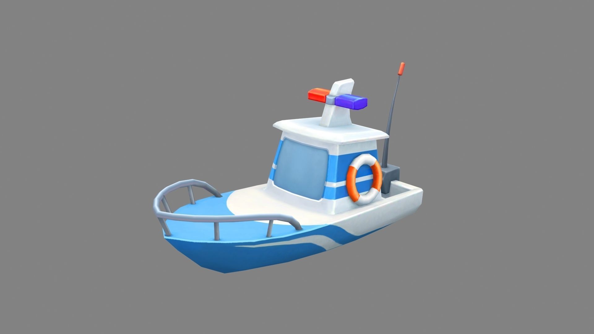 3D model Cartoon coast guard ship VR / AR / low-poly | CGTrader