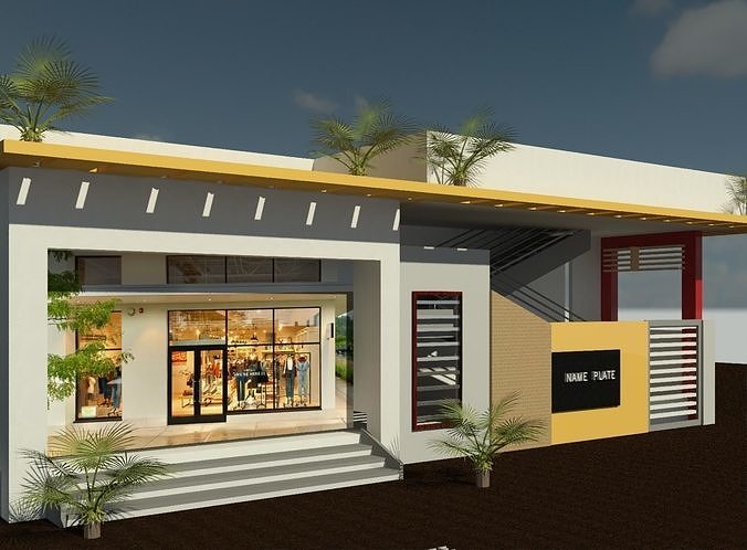 Home with shop 3D model 3D printable | CGTrader
