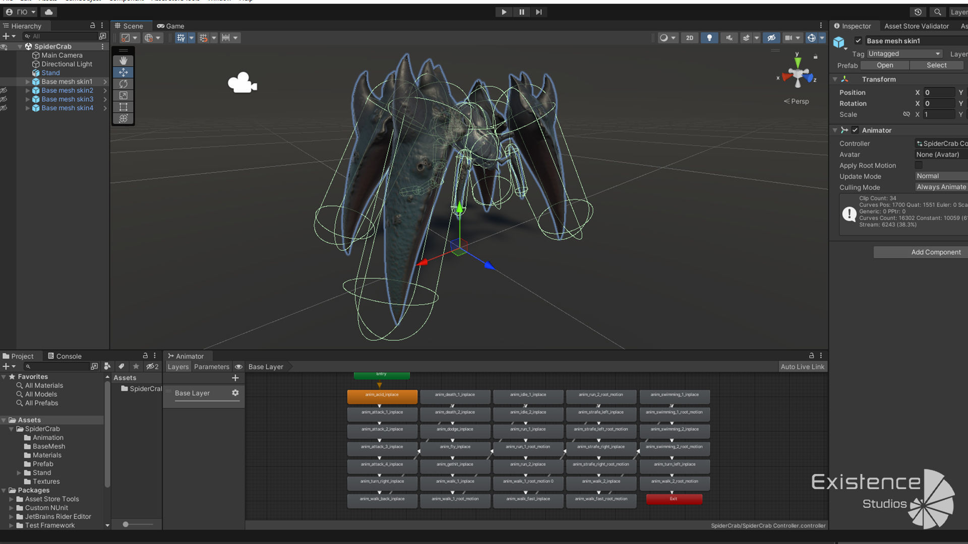 3D model Crayfish Spider Crab - fish ocean predator crustacea model ...