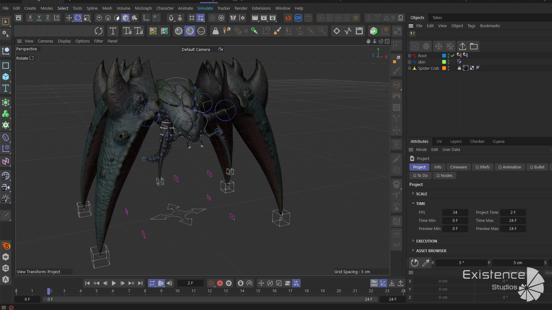 3D model Crayfish Spider Crab - fish ocean predator crustacea model ...
