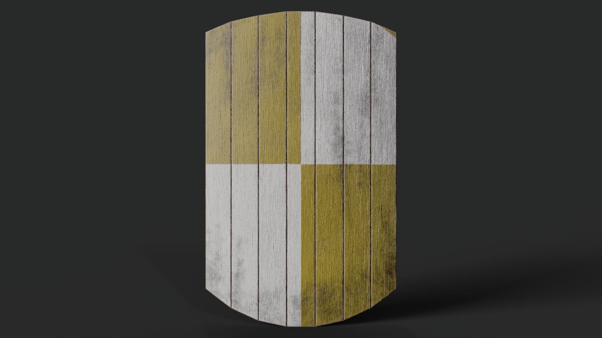 3D model Slavic square wooden shield-painted checker symbol VR / AR ...
