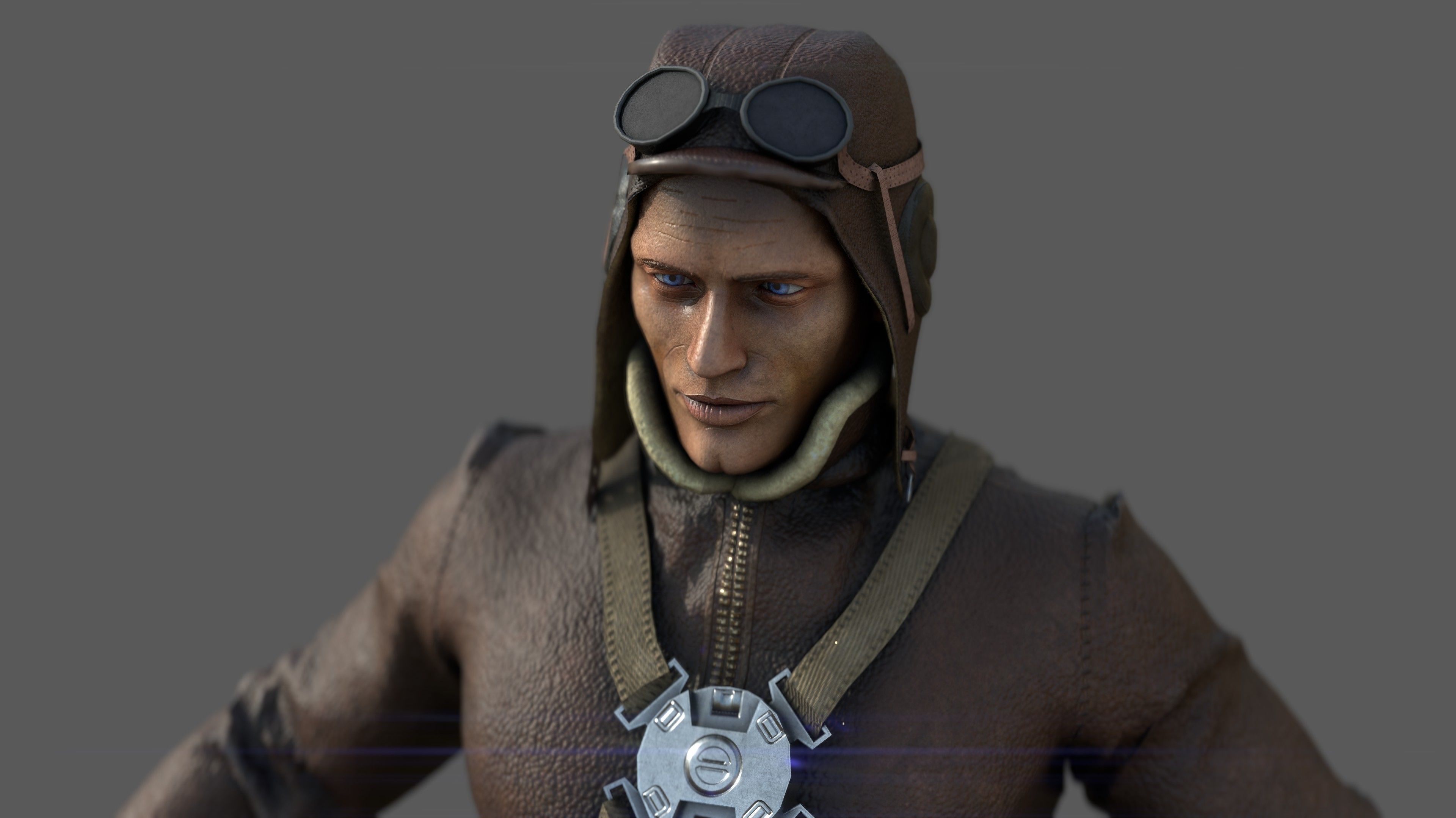3D model WORLD WAR II PILOT VR / AR / low-poly | CGTrader