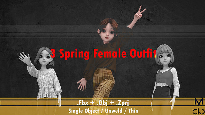 spring clothing collection for women Vol 2 3D model | CGTrader