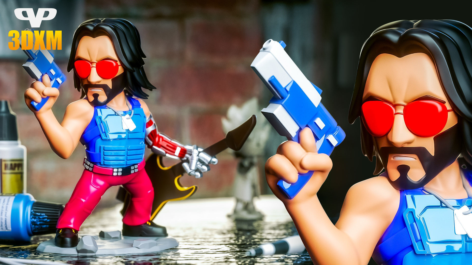 Johnny Silverhand Chibi STL for 3D Printing 3DXM ChibiSTL 3D model 3D ...