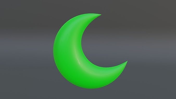 3D model Green Moon Icon VR / AR / low-poly | CGTrader