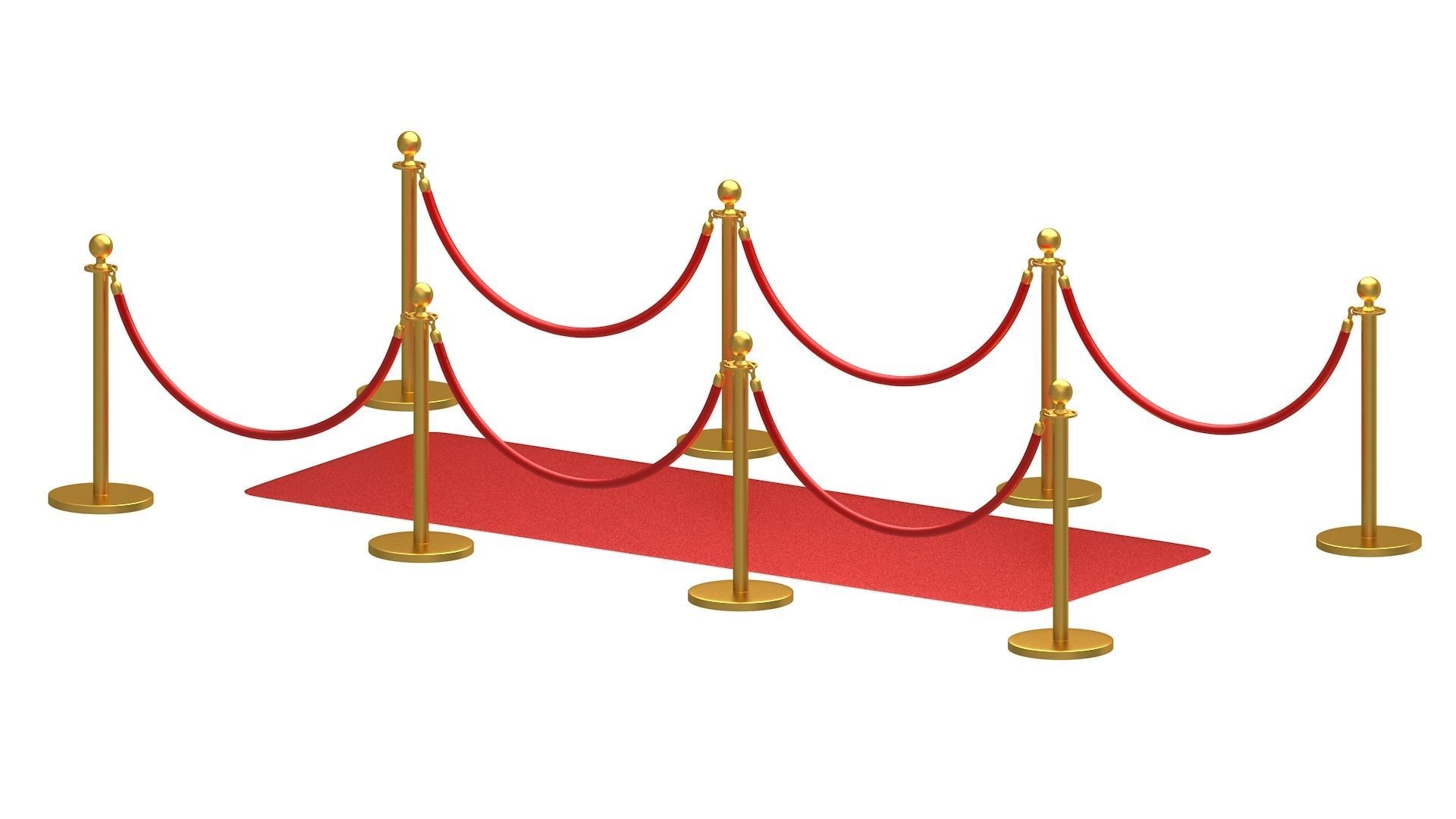 Red carpet Gold Stanchion 3D model | CGTrader