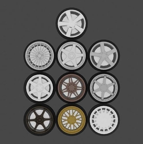 10 wheels pack 3D model | CGTrader