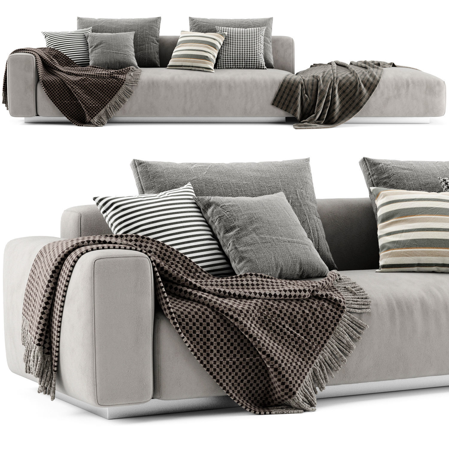 Flexform Lario Open End Sofa 3D model | CGTrader
