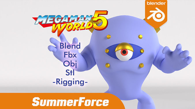 Dark Moon Mega Man V 3D model rigged | CGTrader
