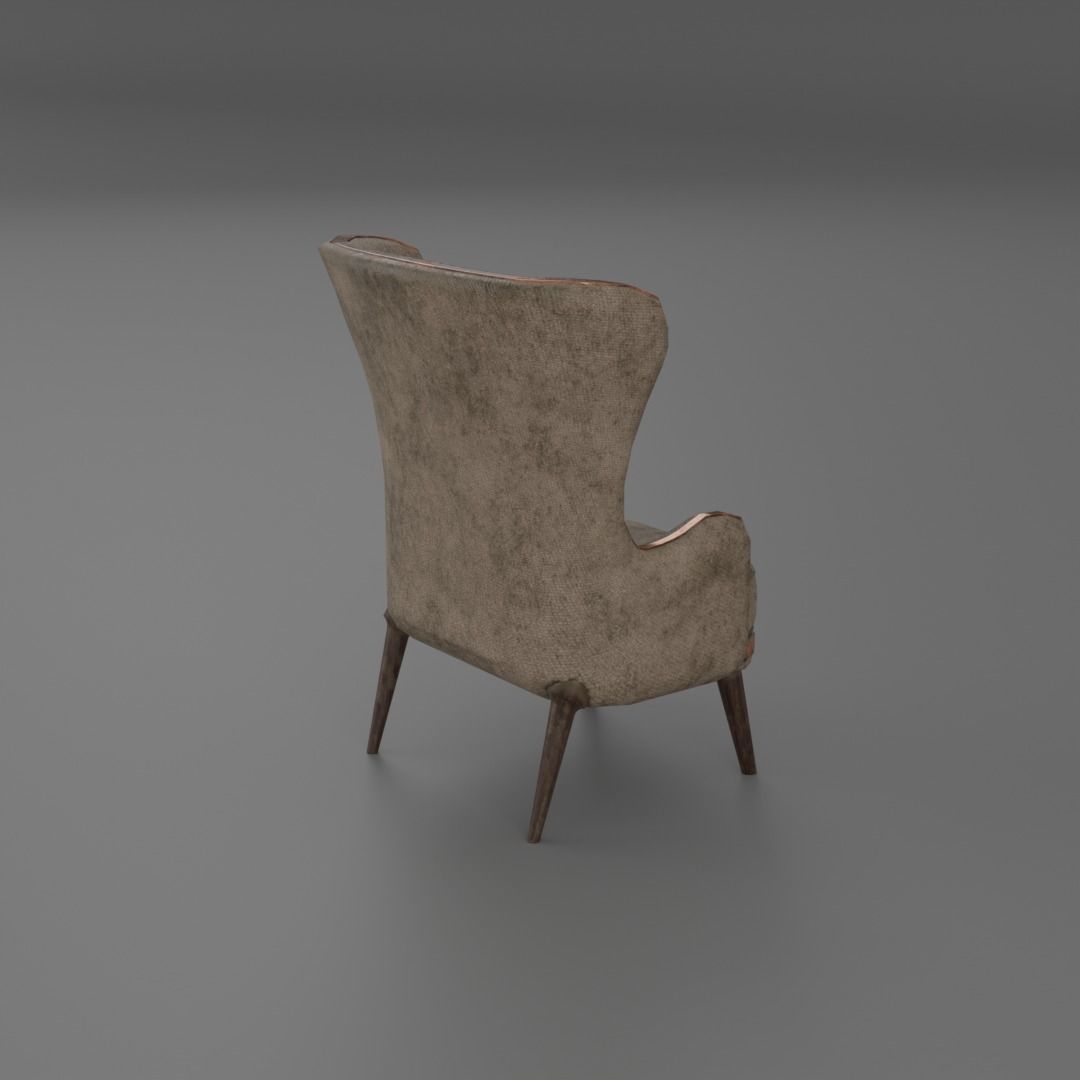 3D model Low poly Dirty Single Sofa Chair Classic VR / AR / low-poly ...