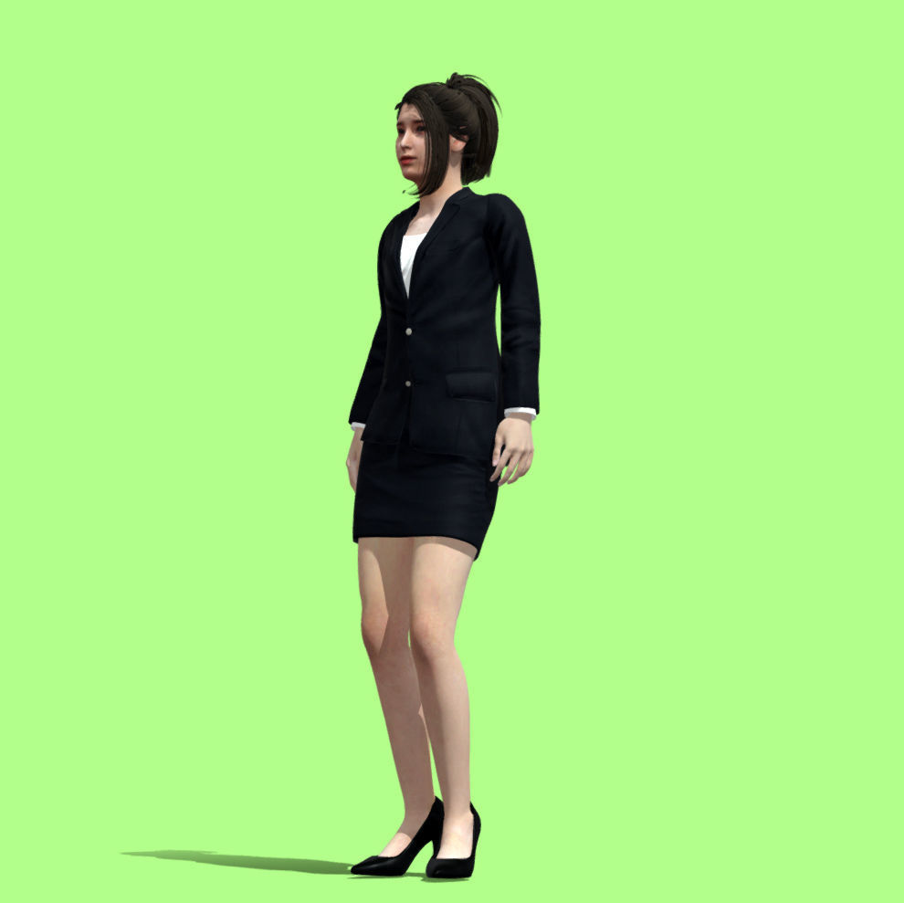 3D Rigged business girl standing 3D model animated rigged | CGTrader