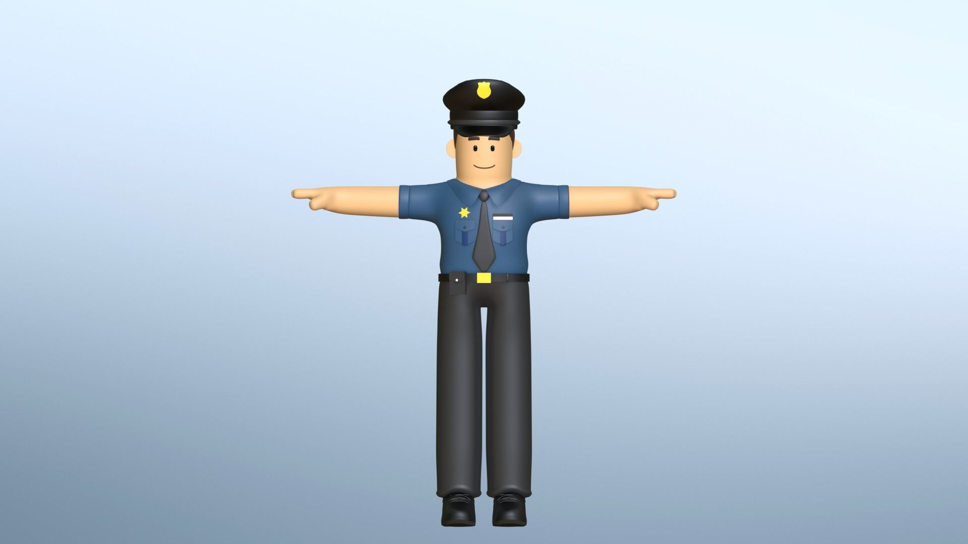Minimal Cop Cartoon Character 3D model rigged | CGTrader
