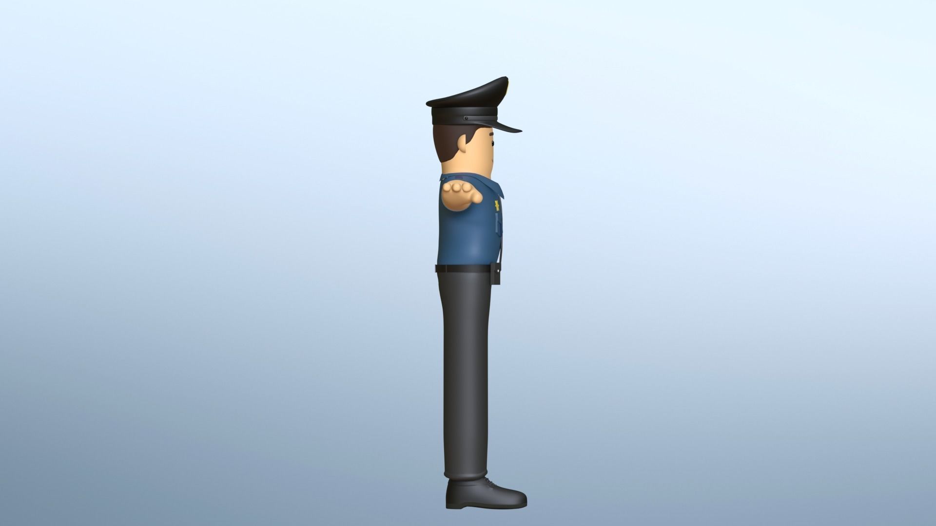 Minimal Cop Cartoon Character 3D model rigged | CGTrader