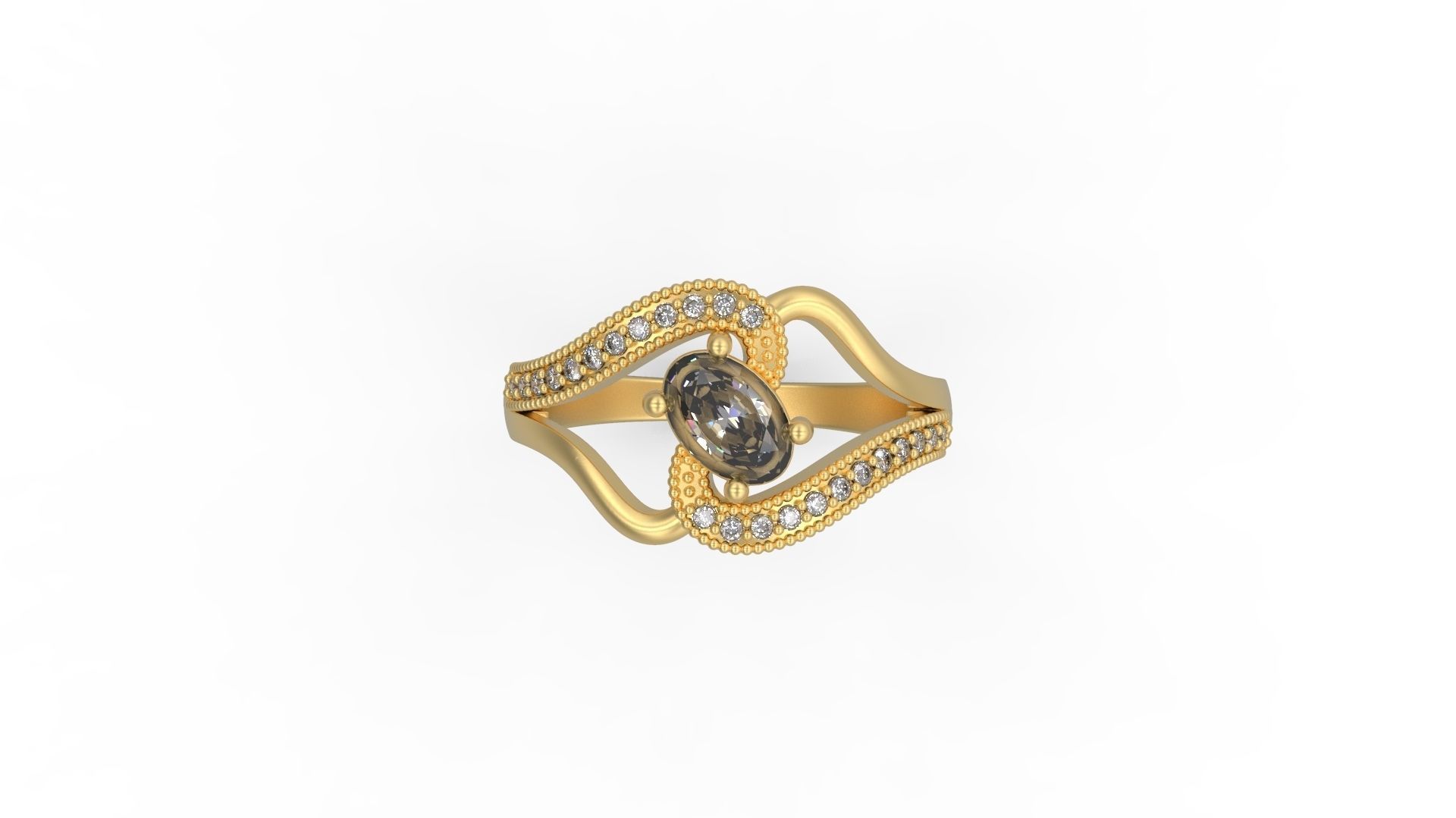 Woman Solitaire Ring 670 3D model 3D printable | CGTrader