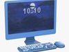 Sweet Pc Set Monitor Keyboard Mouse Night Blue Version 3D model | CGTrader