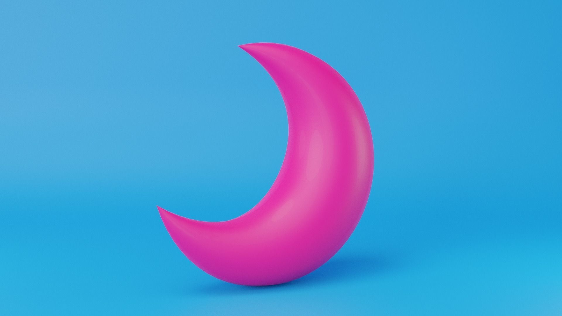 3D model Pink Moon Icon VR / AR / low-poly | CGTrader