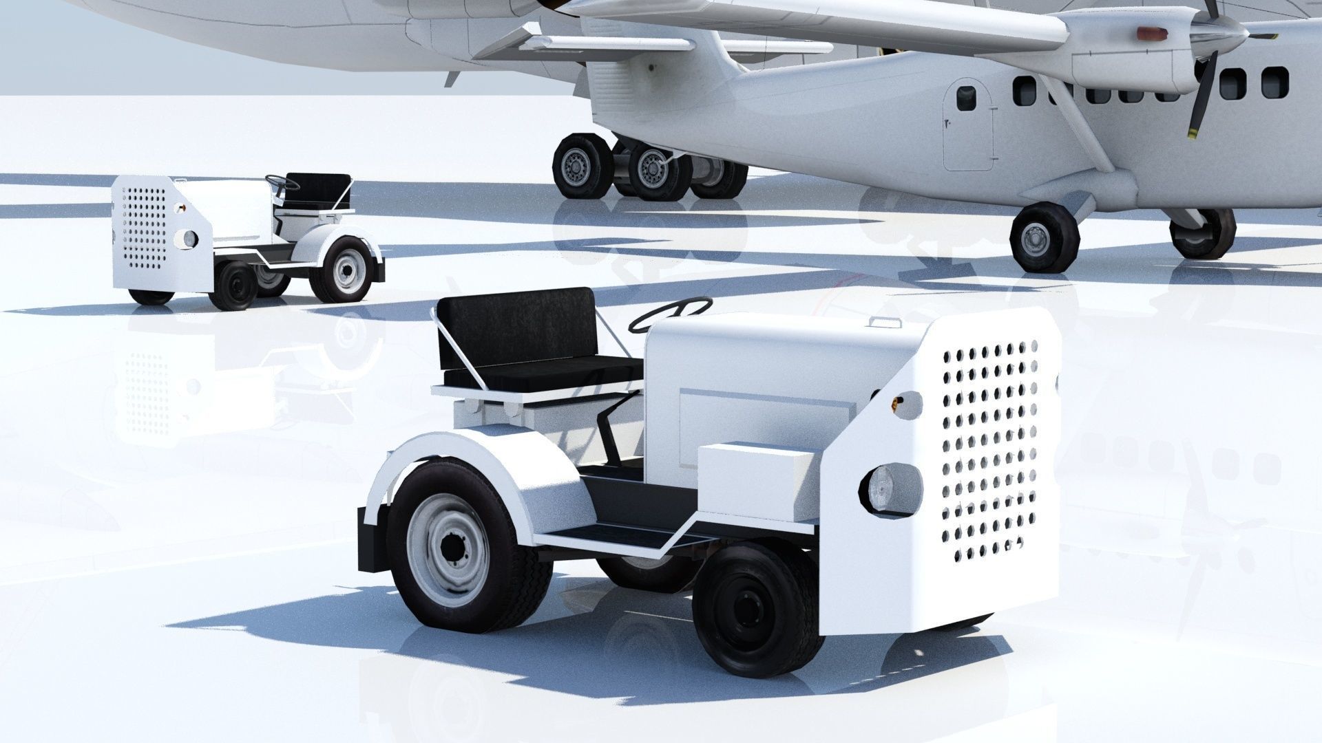 3D model Small TUG MA50 Baggage Tractor Low Poly static VR / AR / low ...