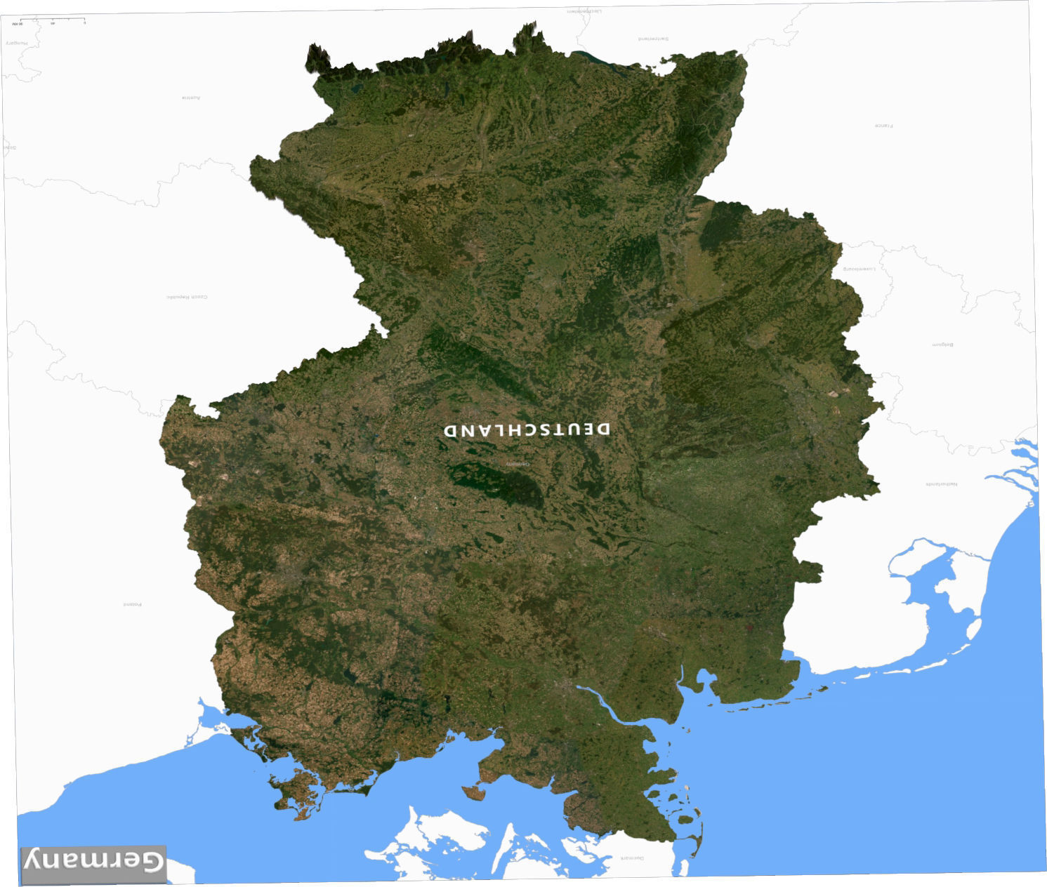 Germany Terrain Topography Elevation DEM Geography Landscape 3D model ...