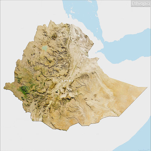 Ethiopia Terrain Topography Elevation DEM Geography Landscape 3D model | CGTrader