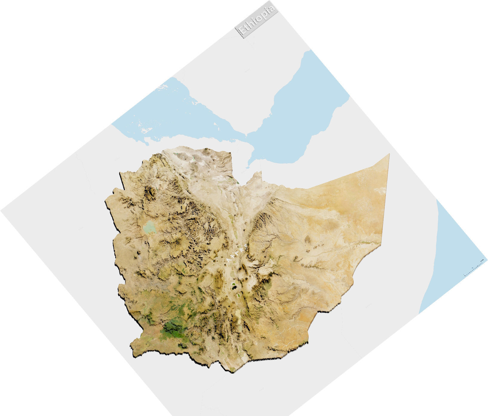 Ethiopia Terrain Topography Elevation DEM Geography Landscape 3D model ...