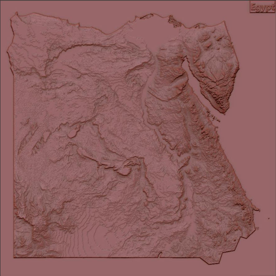 Egypt Terrain Topography Elevation DEM Geography Landscape 3D model ...