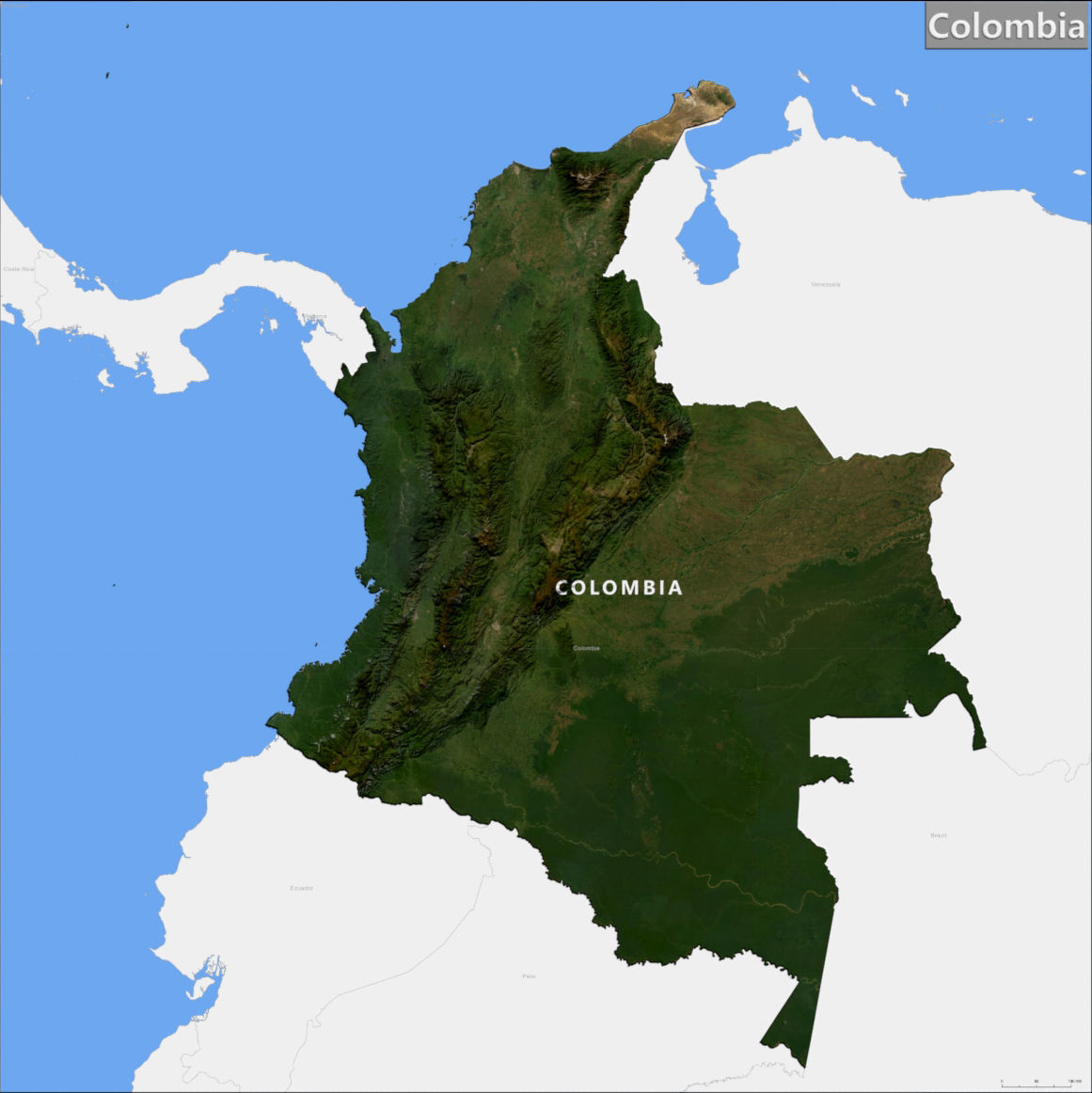 Colombia Terrain Topography Elevation DEM Geography Landscape 3D model ...