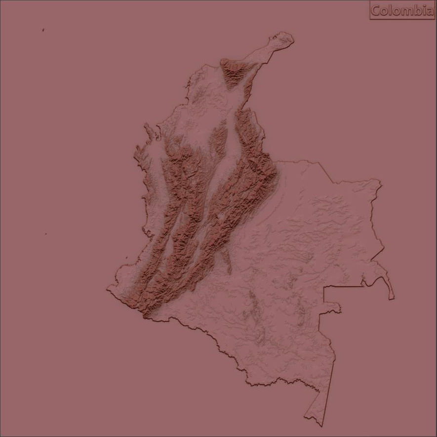 Colombia Terrain Topography Elevation DEM Geography Landscape 3D model ...