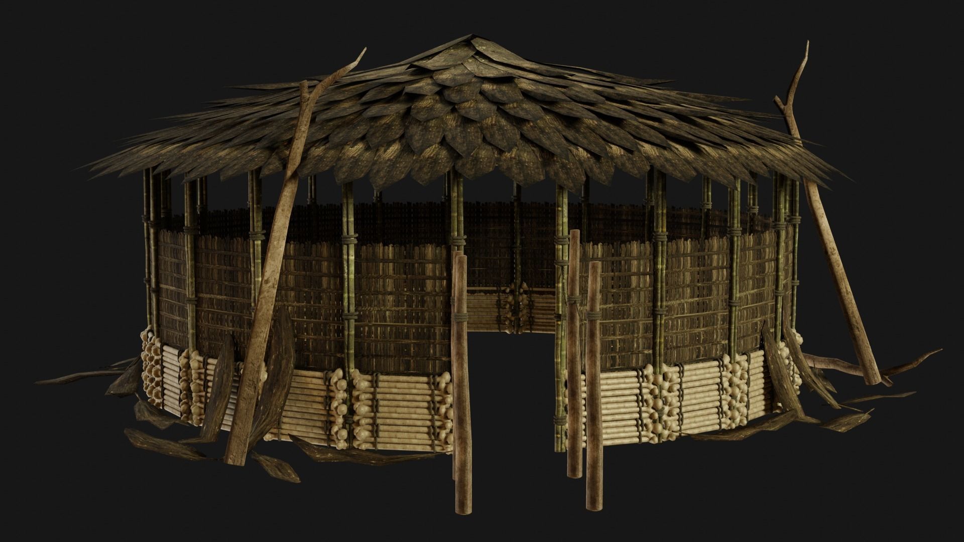 3D model JUNGLE SWAMP SHAMAN HUT HOUSE TENT SHELTER AAA COLLECTION VR ...