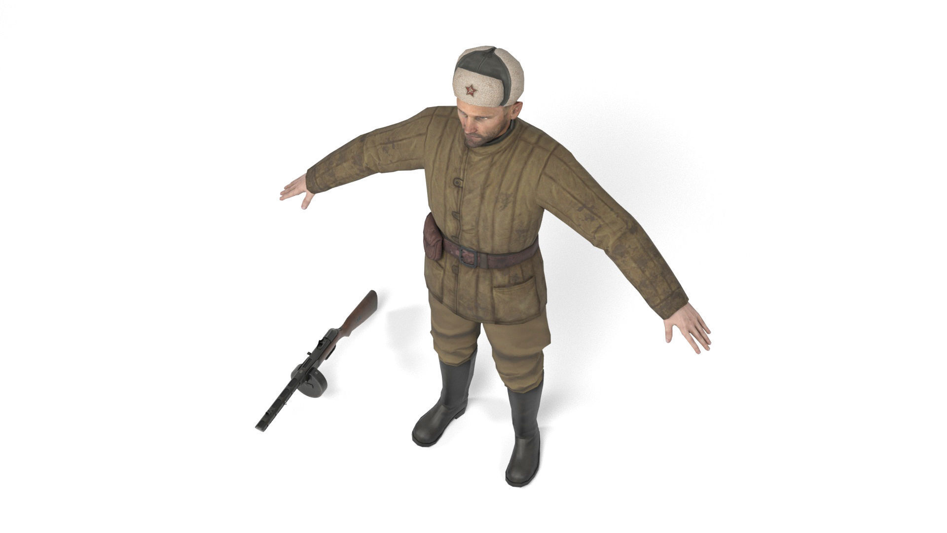 3D model Soviet soldier VR / AR / low-poly | CGTrader