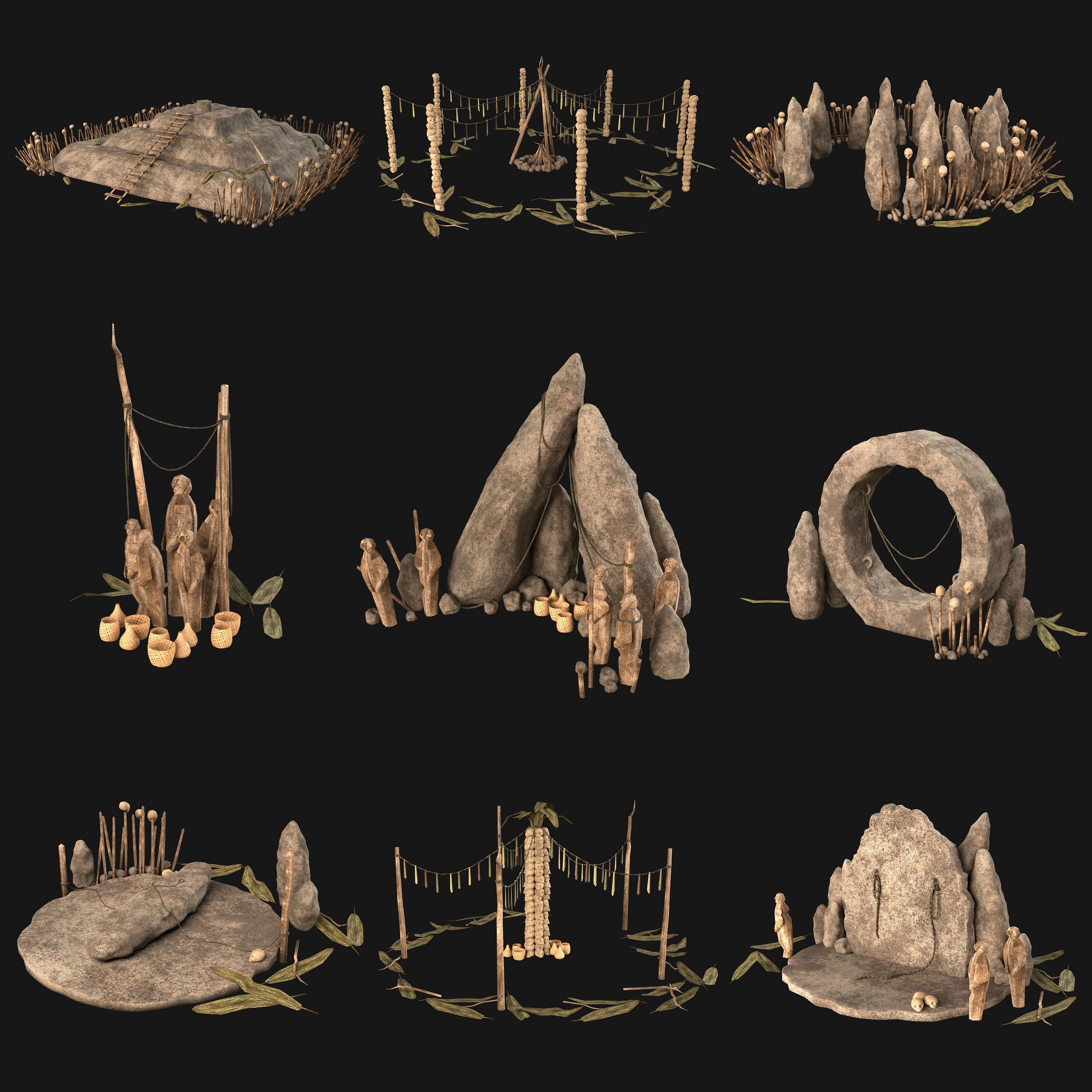 3D model CULT SACRIFICE PLACE JUNGLE SWAMP TRIBE TRIBAL AAA COLLECTION ...