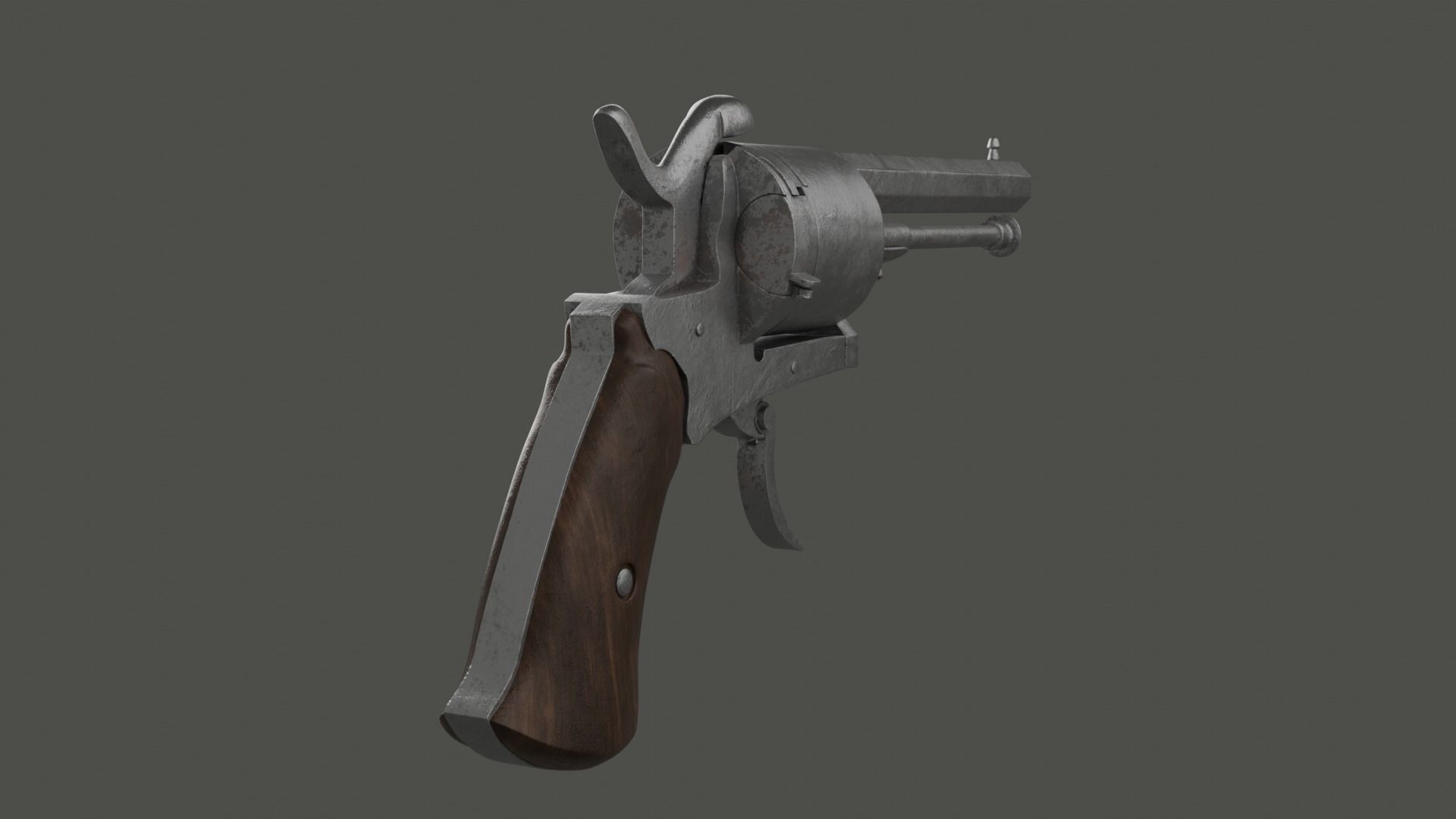 Revolver - textured - clean topology free 3D model | CGTrader