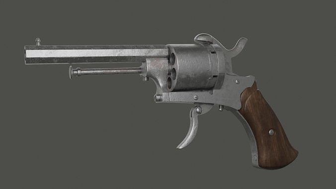 Revolver - textured - clean topology free 3D model | CGTrader