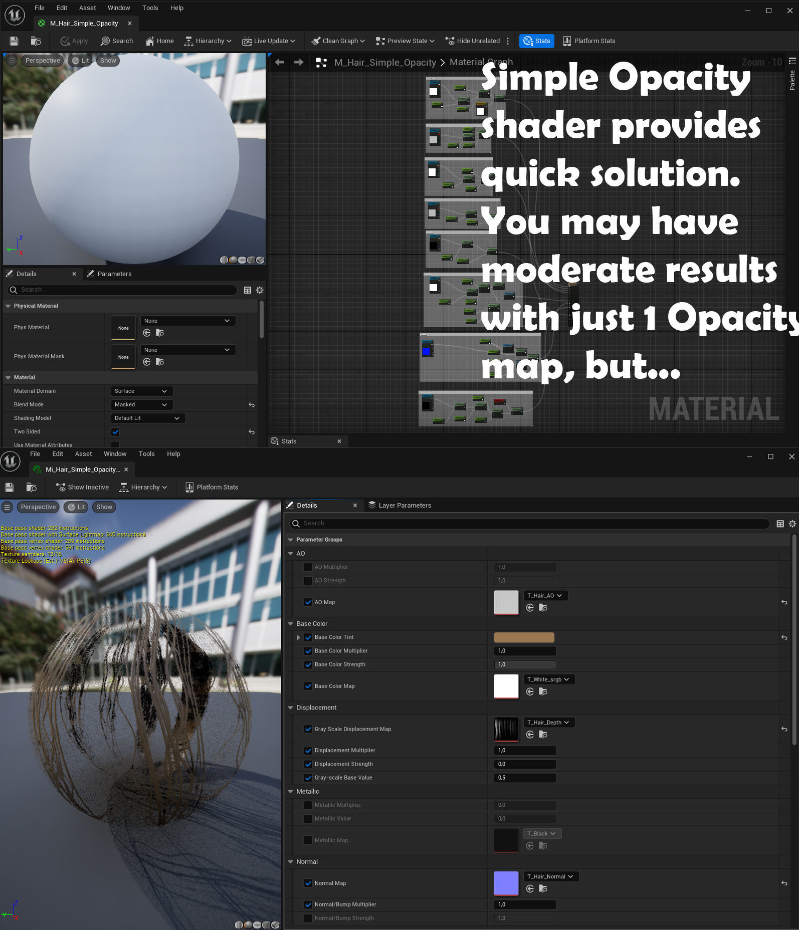 3D model Unreal Enigine Ultimate Hair Shader VR / AR / low-poly | CGTrader