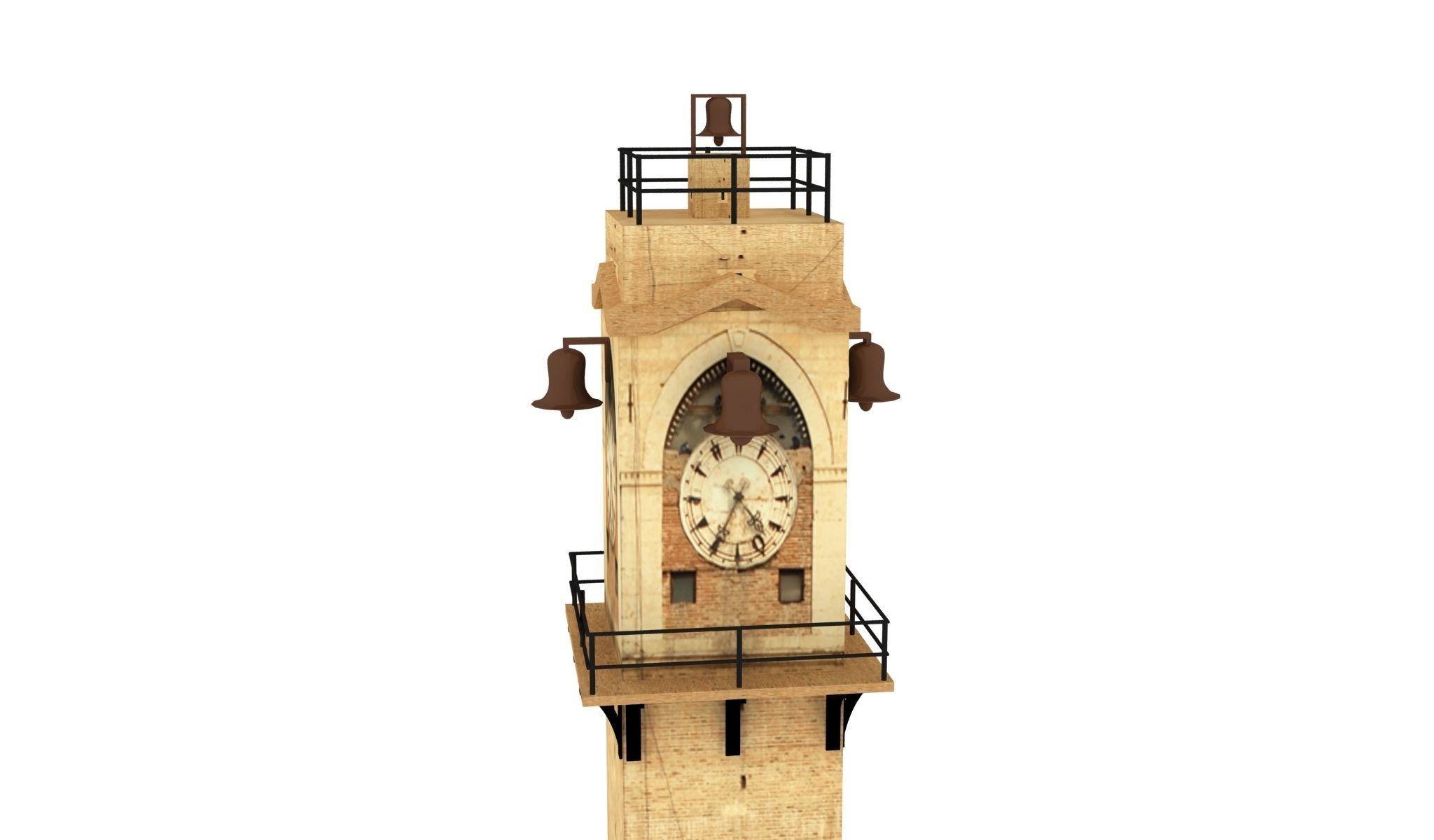 3D model City Avenue Clock Tower VR / AR / low-poly | CGTrader
