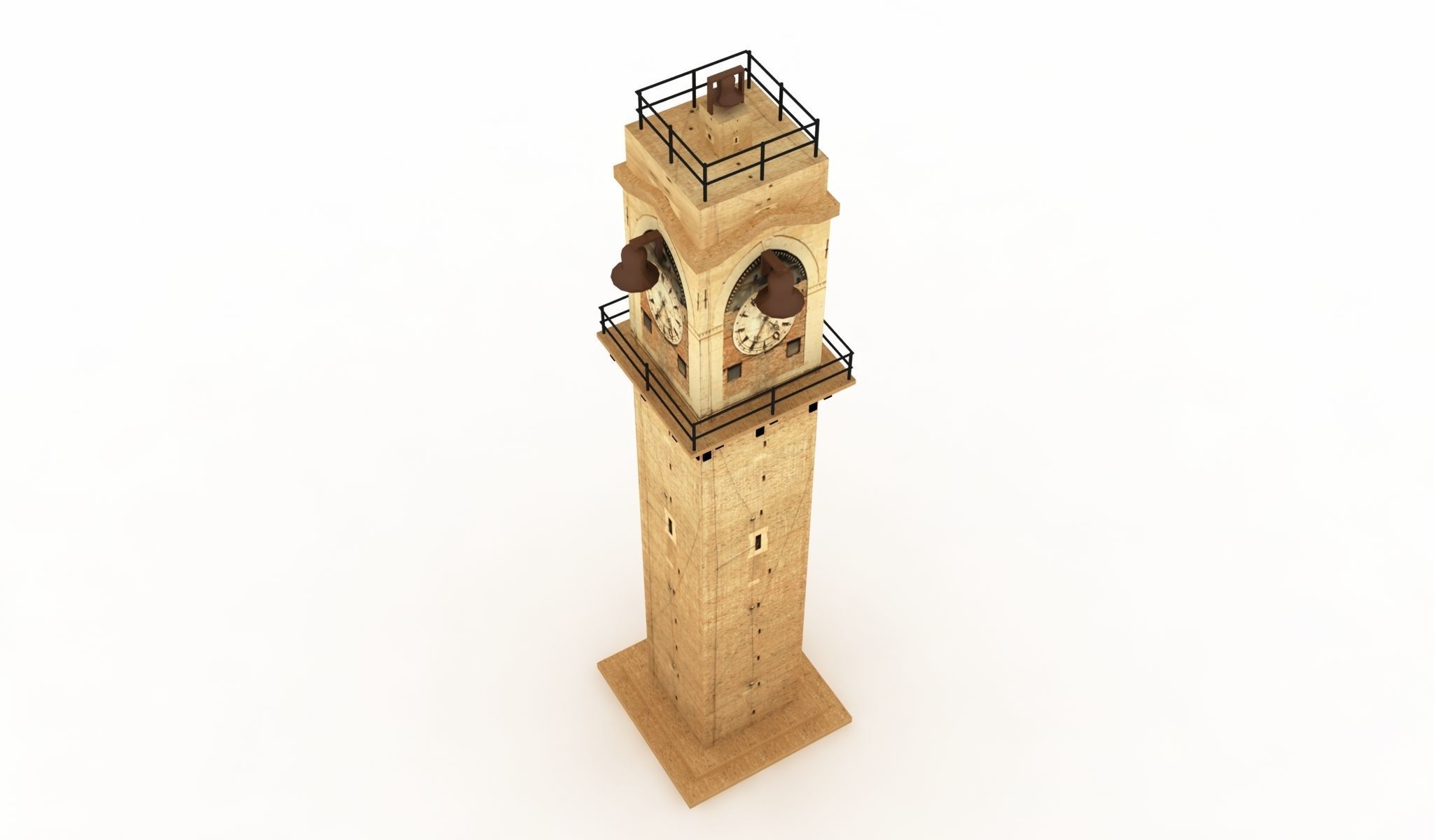 3D model City Avenue Clock Tower VR / AR / low-poly | CGTrader