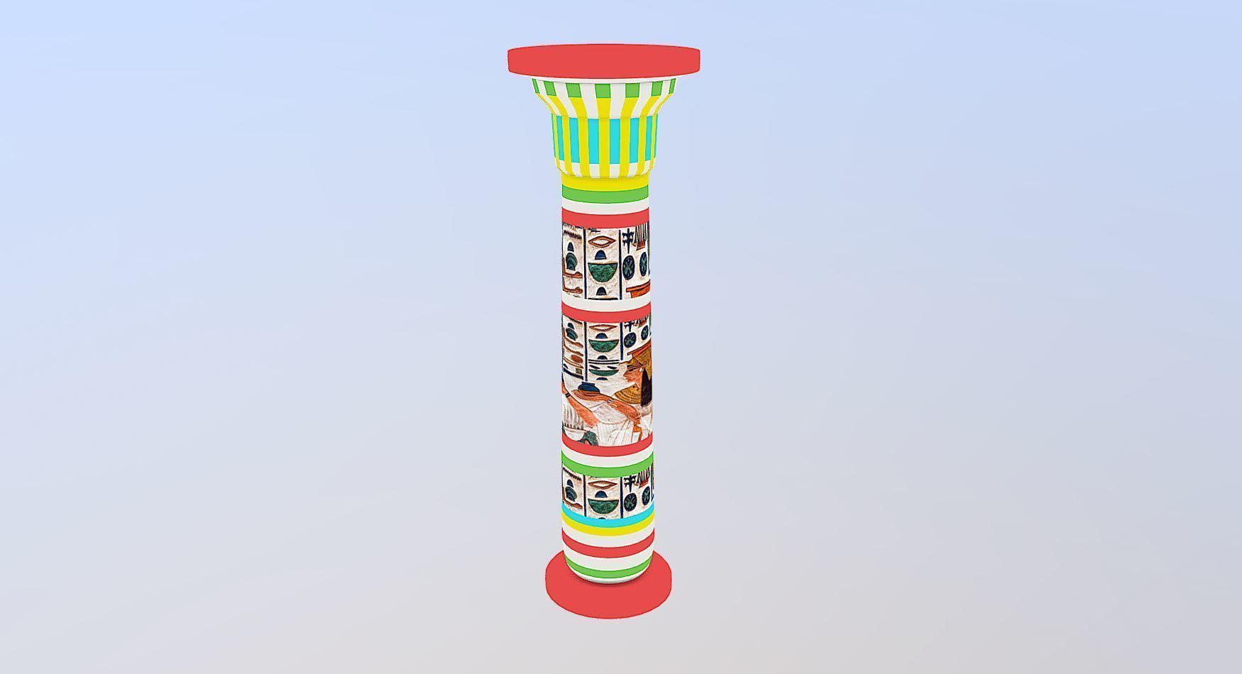 3D model Ancient Egypt Column VR / AR / low-poly | CGTrader