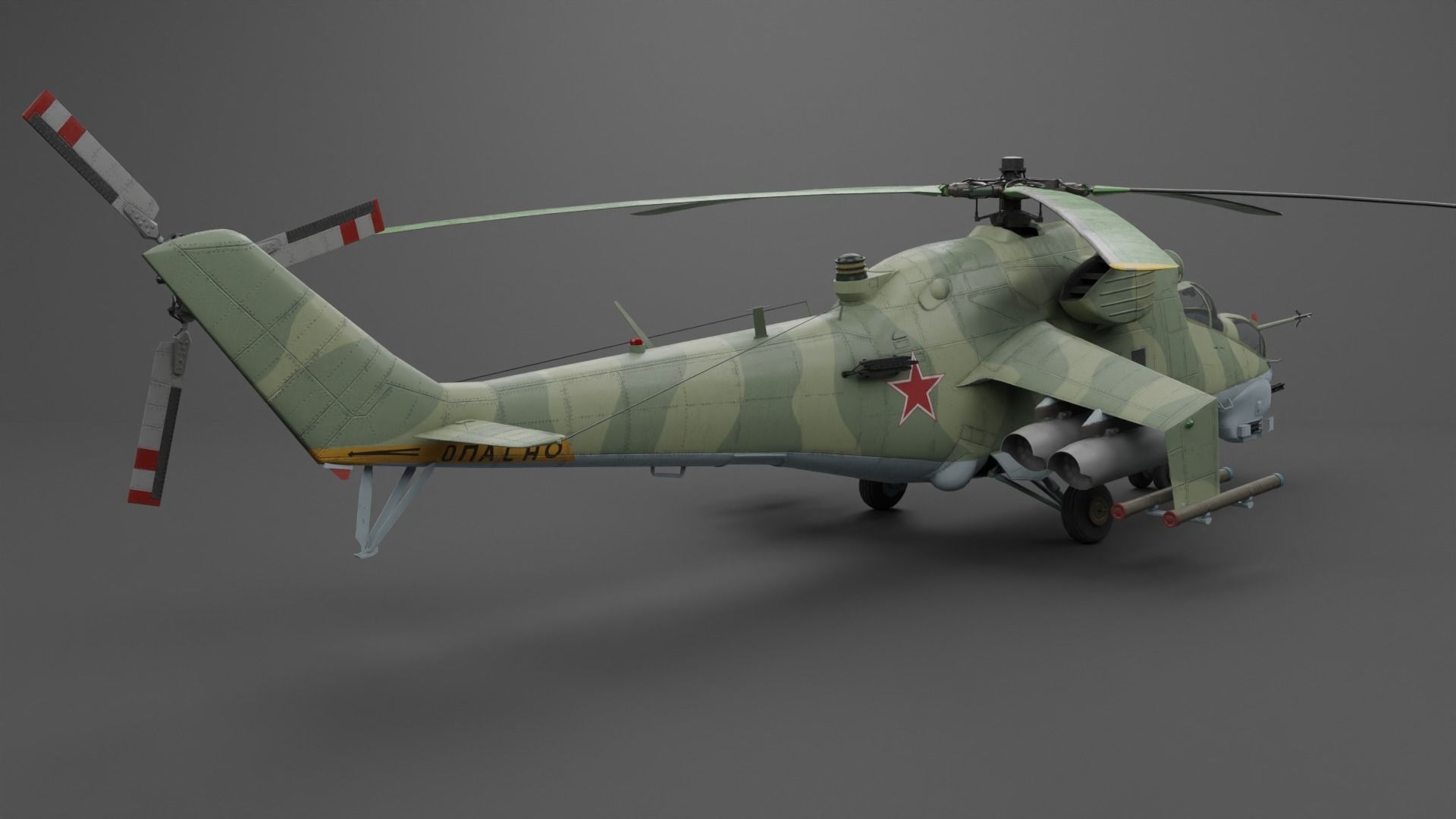 3D model MIL MI 24 V Hind Attack helicopter VR / AR / low-poly | CGTrader