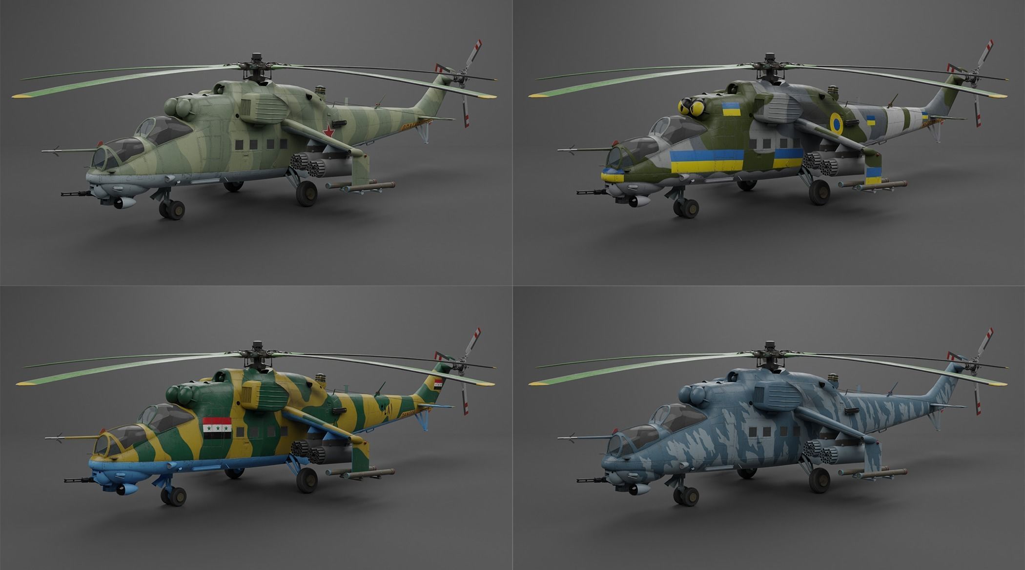 3D model MIL MI 24 V Hind Attack helicopter VR / AR / low-poly | CGTrader