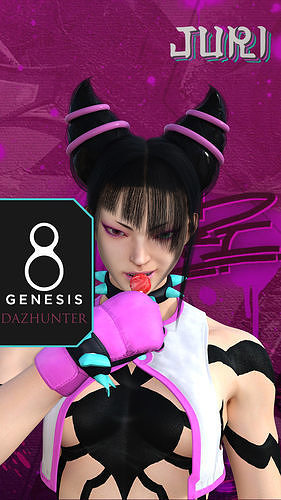 Street Fighter 6 Juri Han for Genesis 8 and 8 1 F 3D model rigged ...