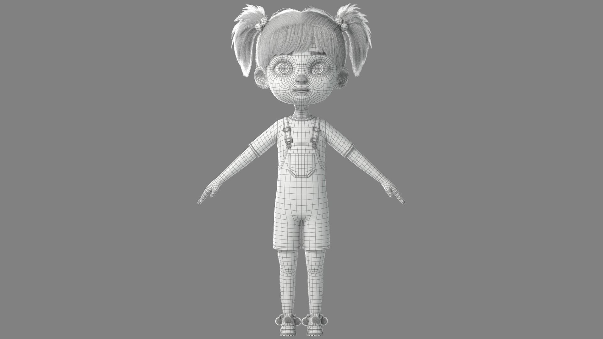 Cartoon Girl Rigged 3D model rigged | CGTrader
