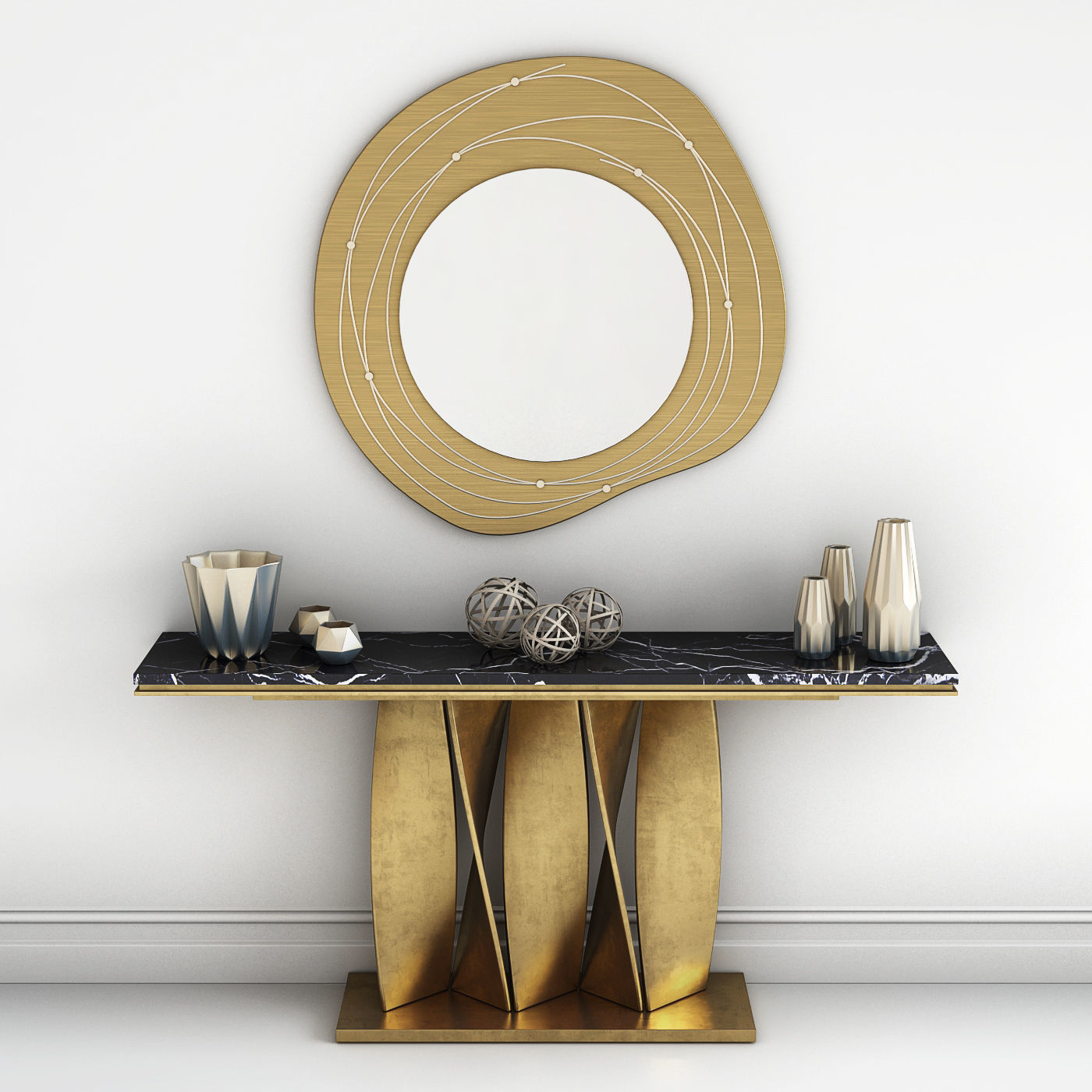 Cordon Mirror and Spiro Console 3D model | CGTrader