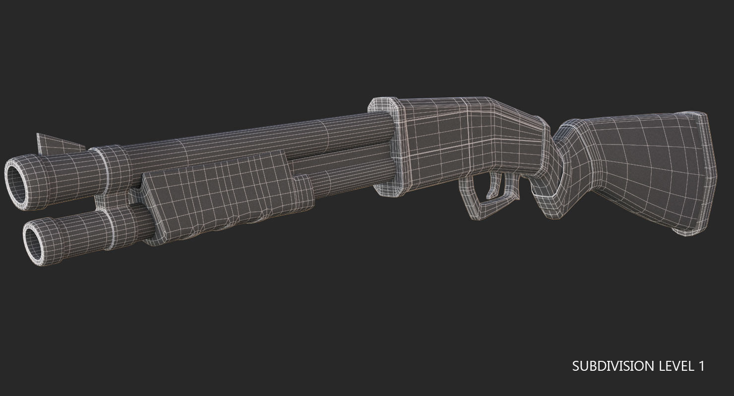 Stylized Shotgun 3D model | CGTrader
