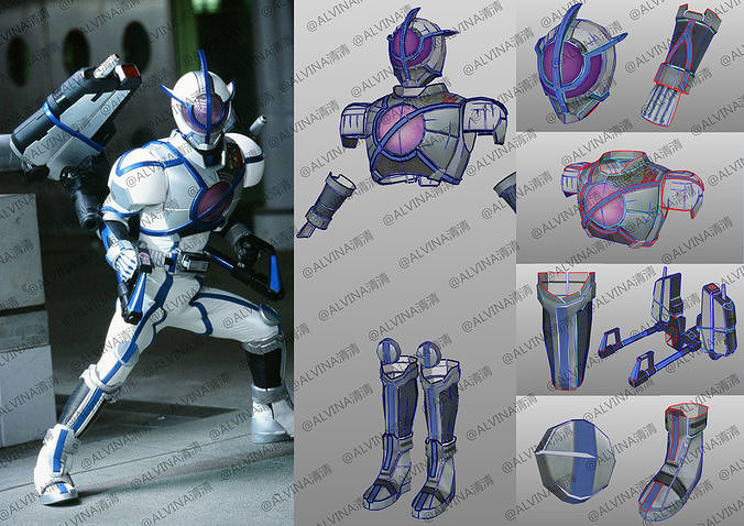 3D model Kamen rider Psyga pepakura Full VR / AR / low-poly | CGTrader