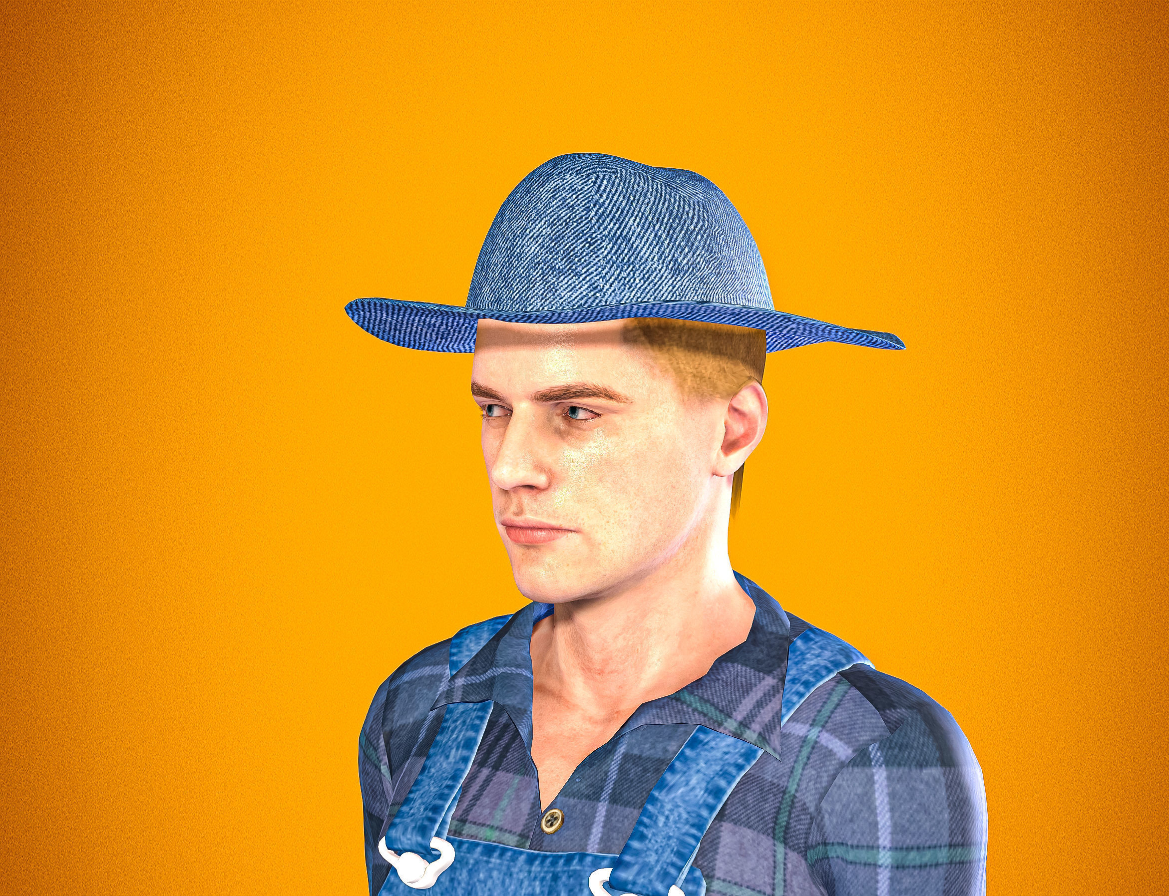 3D model High Quality Realistic Farmer Man VR / AR / low-poly | CGTrader