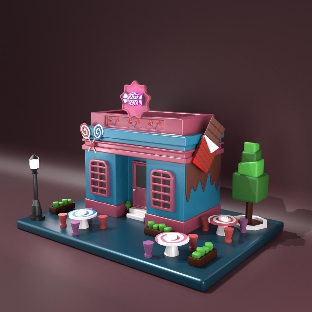 3D model candy shop VR / AR / low-poly | CGTrader