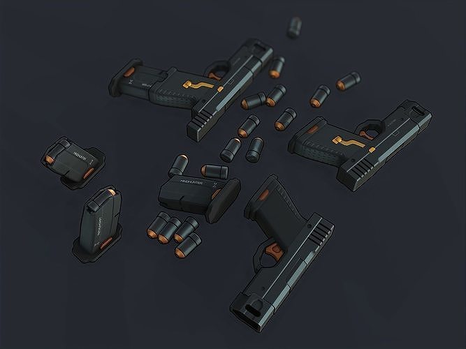 3D model Sci-Fi Glock VR / AR / low-poly | CGTrader