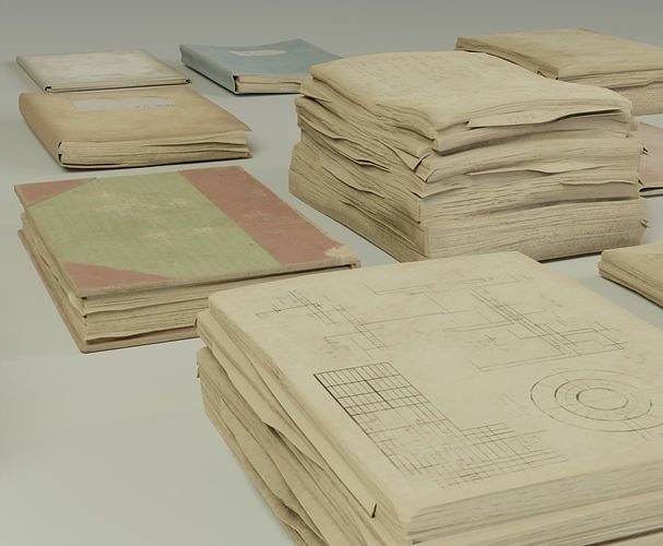 3D model Paper stuff pack VR / AR / low-poly | CGTrader