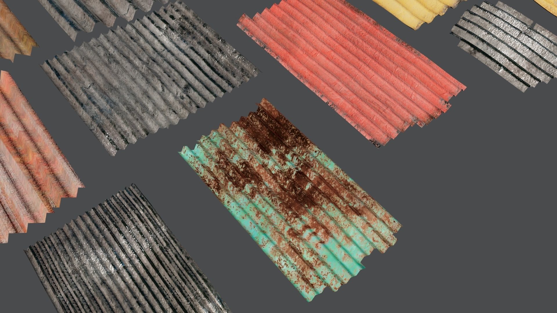Damaged Corrugated Sheets Pack free 3D model | CGTrader