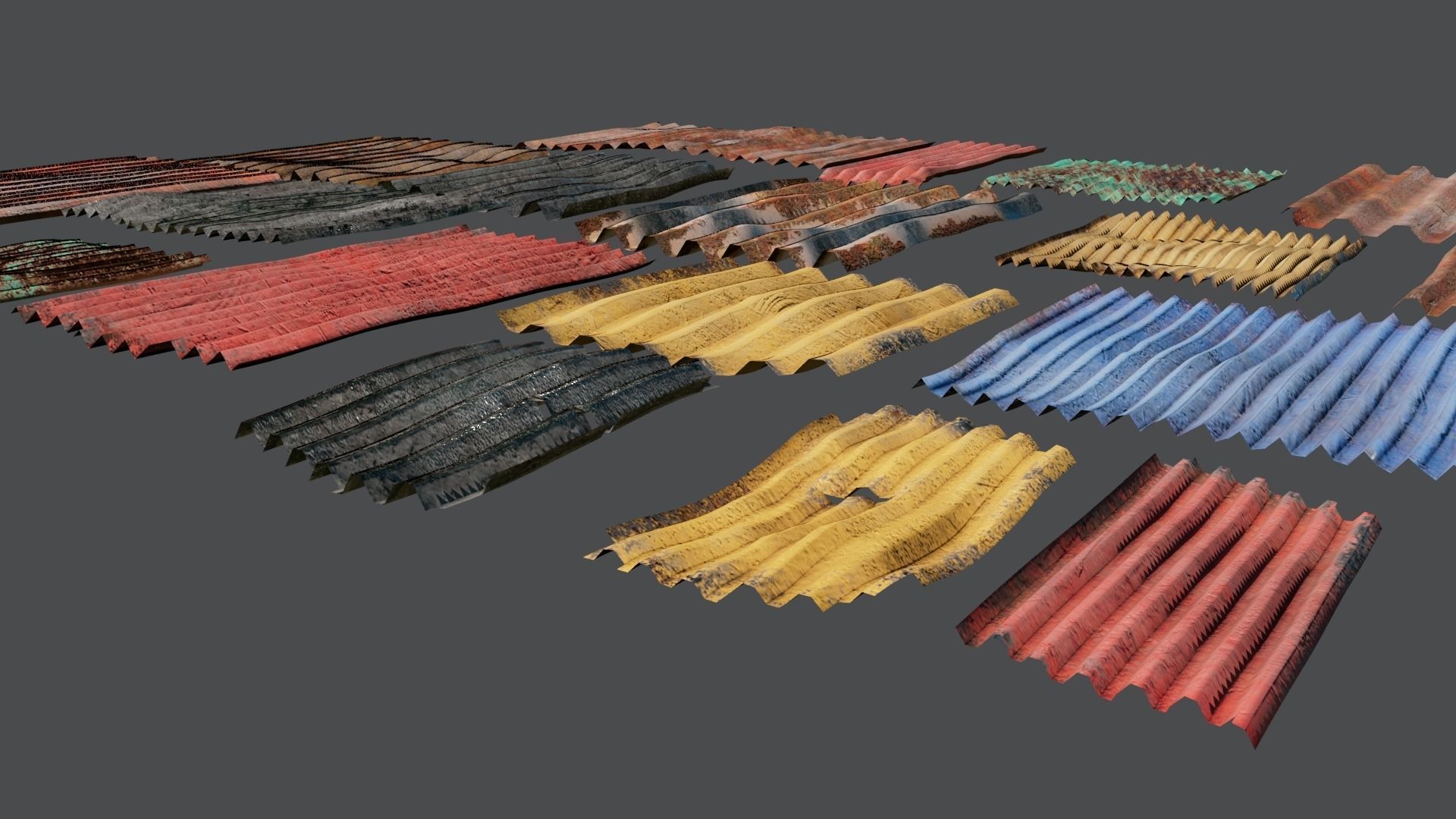 Damaged Corrugated Sheets Pack free 3D model | CGTrader